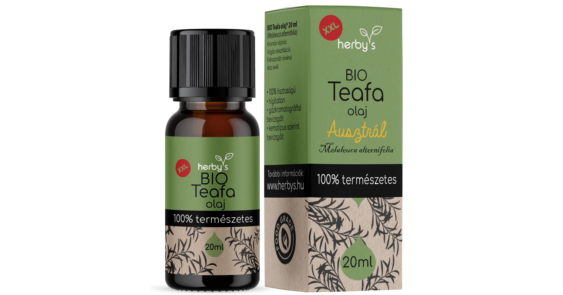 Herby's - BIO Teafa olaj XXL 20 ml FOOD GRADE - herby's - FOOD GRADE ...